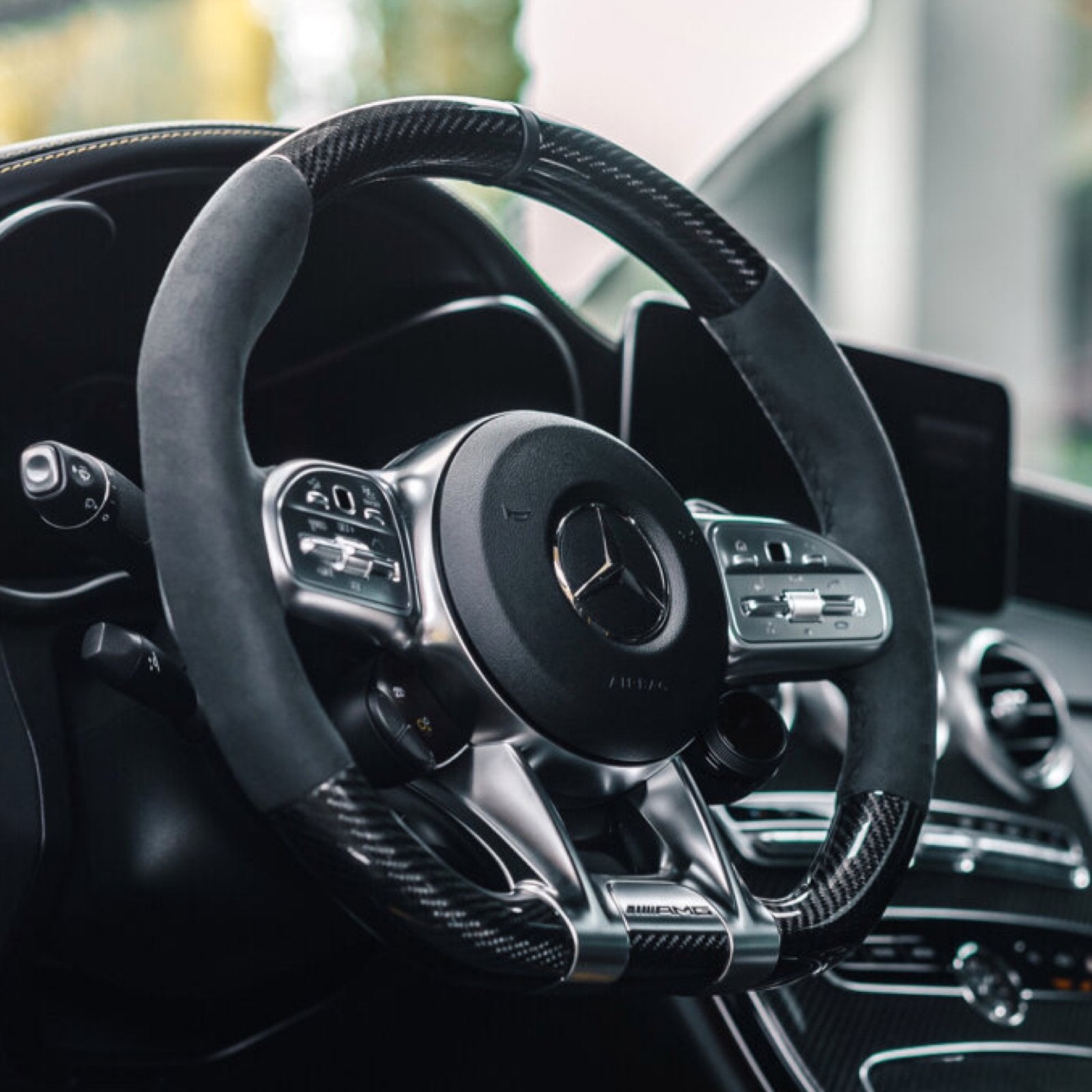 MERCEDES AMG CARBON FIBRE FULLY CUSTOMISABLE STEERING WHEEL 2019 - 202 ...